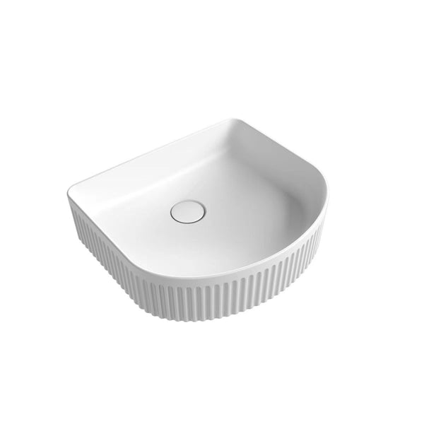 Cyrus Gloss White Fluted Basin 415x365x120mm – dreamhousevictoria