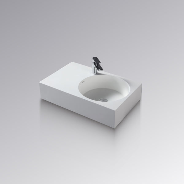 CITI 700mm RH Bowl Above Counter/Wall Hung Solid Surface Basin ...